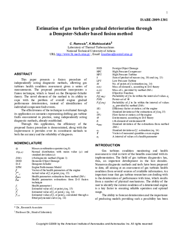 (PDF) Estimation of gas turbines gradual deterioration through a ...