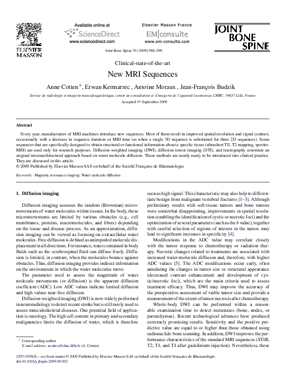 (PDF) New MRI Sequences