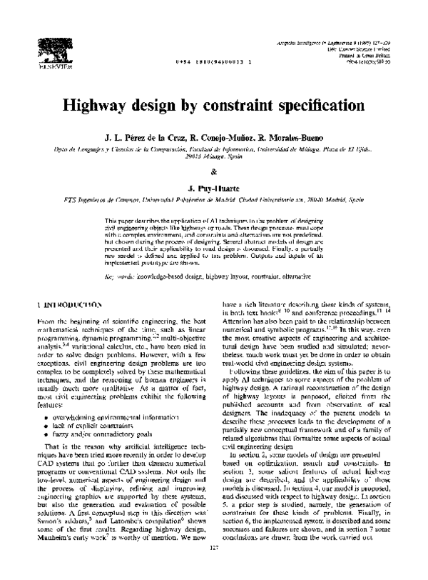 (PDF) Highway design by constraint specification