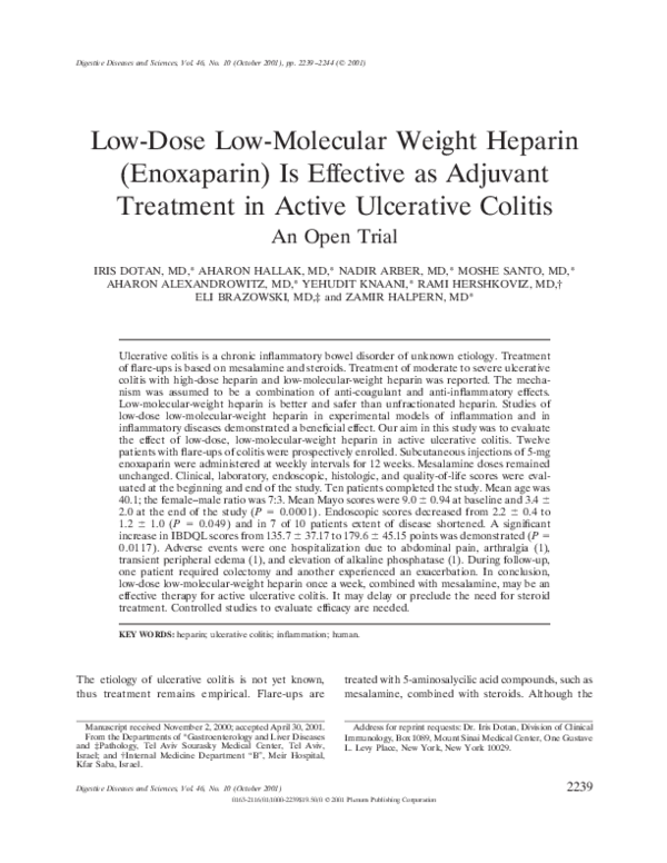 (PDF) Low-dose low-molecular weight heparin (enoxaparin) is effective ...
