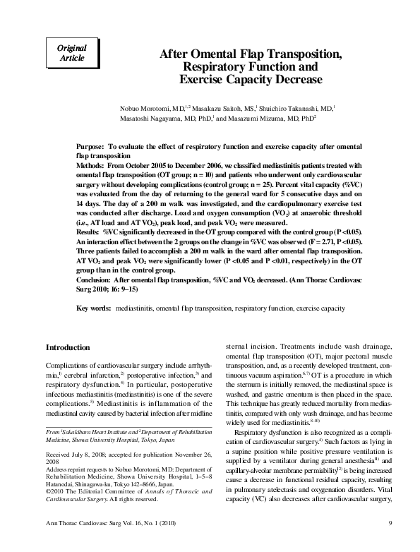 (PDF) After omental flap transposition, respiratory function and ...