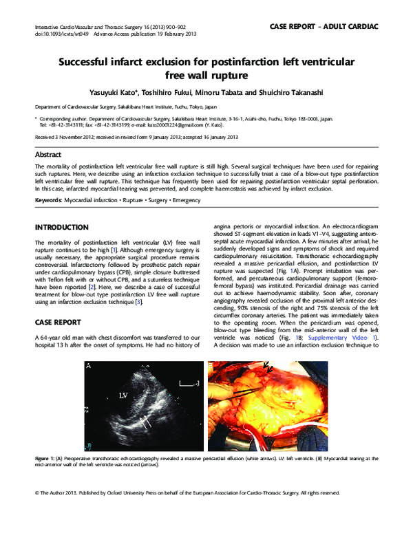 (PDF) Sutureless pericardial patch augmentation for impending left ...