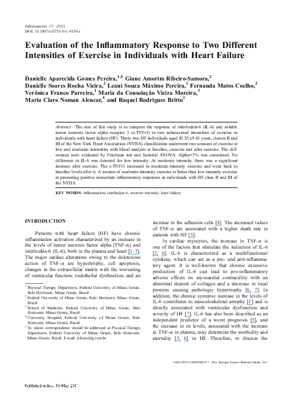 (PDF) Skeletal muscle inflammation and atrophy in heart failure | Kory ...