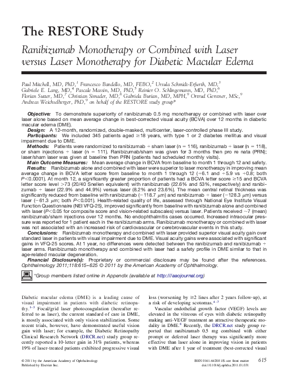 (PDF) The RESTORE Study