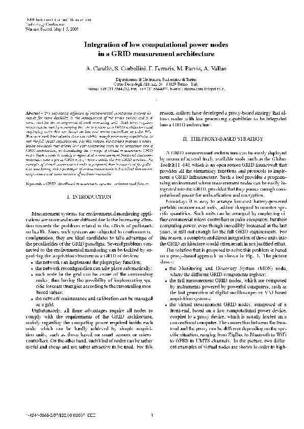 (PDF) Integration of low computational power nodes in a GRID ...