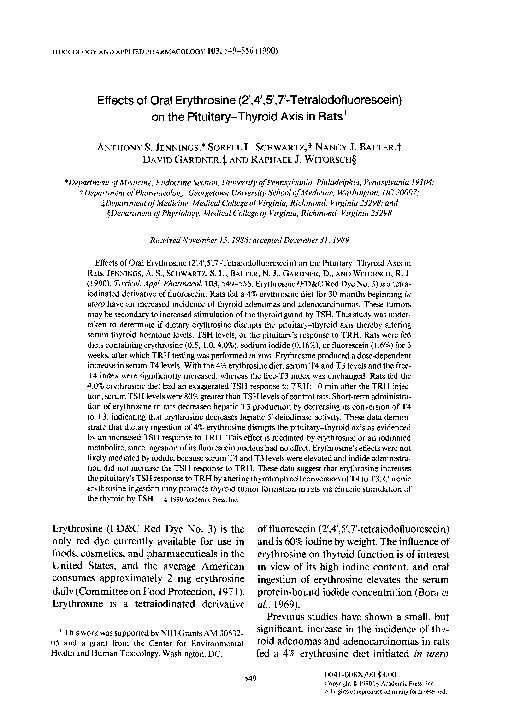 (PDF) Effects of oral erythrosine (2′,4′,5′,7′-tetraiodofluorescein) on ...