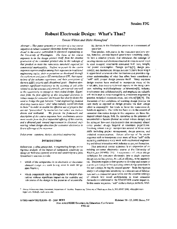 (PDF) Robust electronic design: what's that?