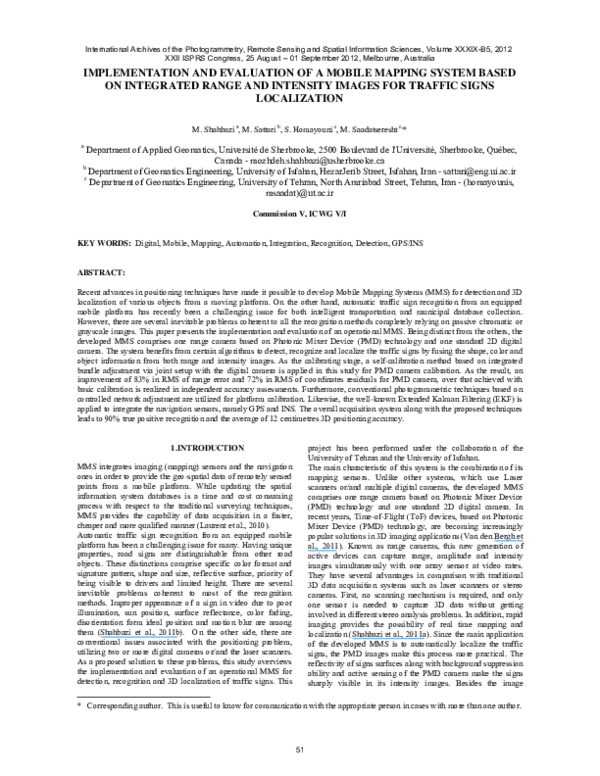 Pdf Implementation And Evaluation Of A Mobile Mapping System Based On Integrated Range And