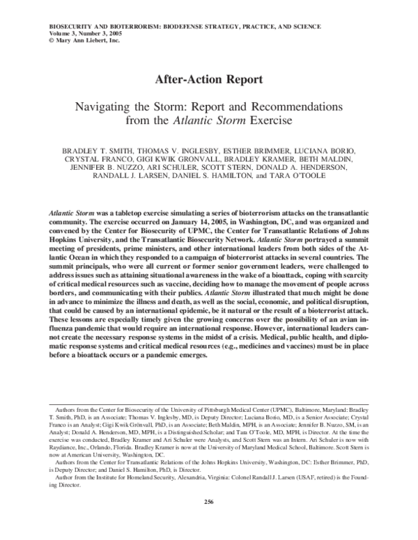 (PDF) After-Action Report Navigating the Storm: Report and ...