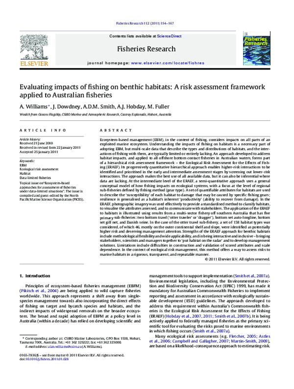 (PDF) Evaluating impacts of fishing on benthic habitats: a risk ...