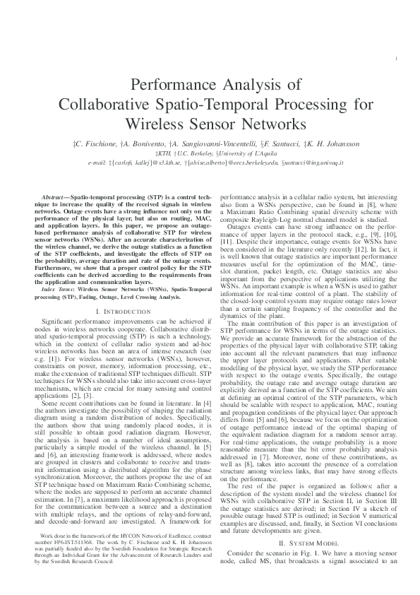 Pdf Performance Analysis Of Collaborative Spatio Temporal Processing