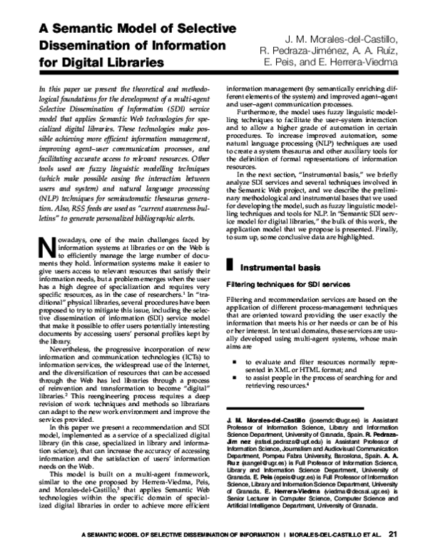 (PDF) A Semantic Model of Selective Dissemination of Information for ...