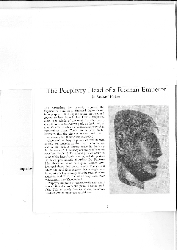 (PDF) “The porphyry head of a Roman emperor”