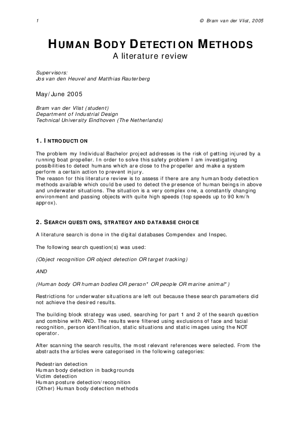 (PDF) Human Body Detection Methods