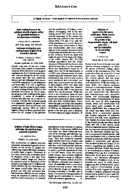 (PDF) Antisense overlapping open reading frames in genes from bacteria ...