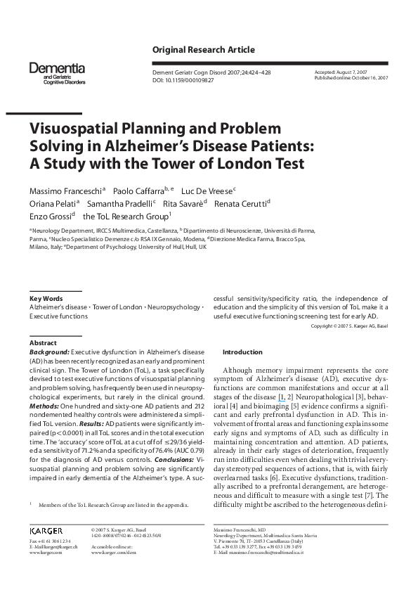 (PDF) Tower of London Test: A Comparison between Conventional Statistic ...