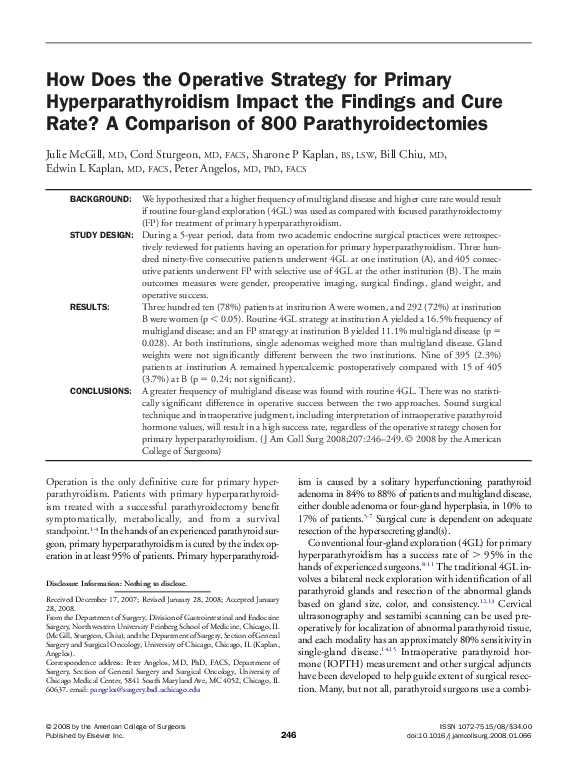 (PDF) How Does the Operative Strategy for Primary Hyperparathyroidism ...