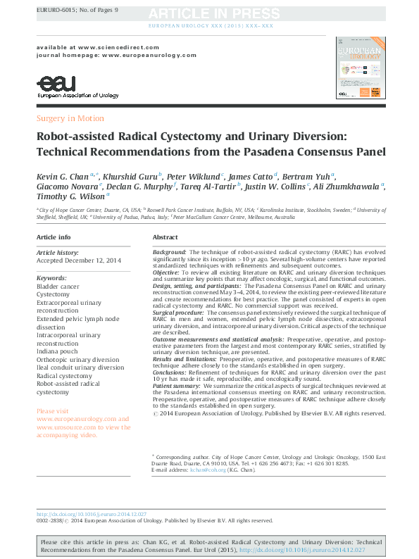 (PDF) Robotic Female Radical Cystectomy | Victoria Maxon - Academia.edu