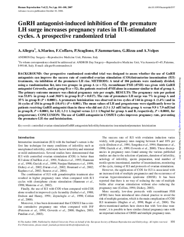 (PDF) GnRH-agonist versus GnRH-antagonist IVF cycles: is the ...