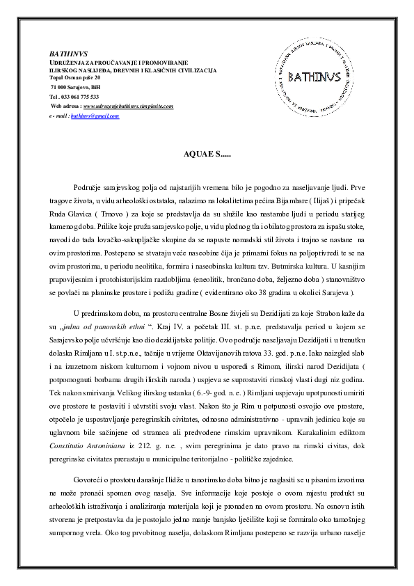 (PDF) O rimskom naselju Aquae S....