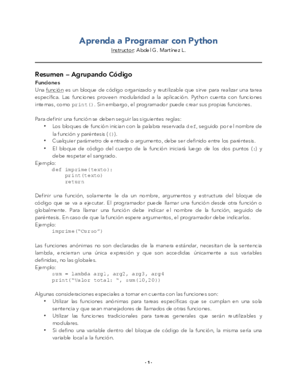 (PDF) Aprenda a Programar con Python