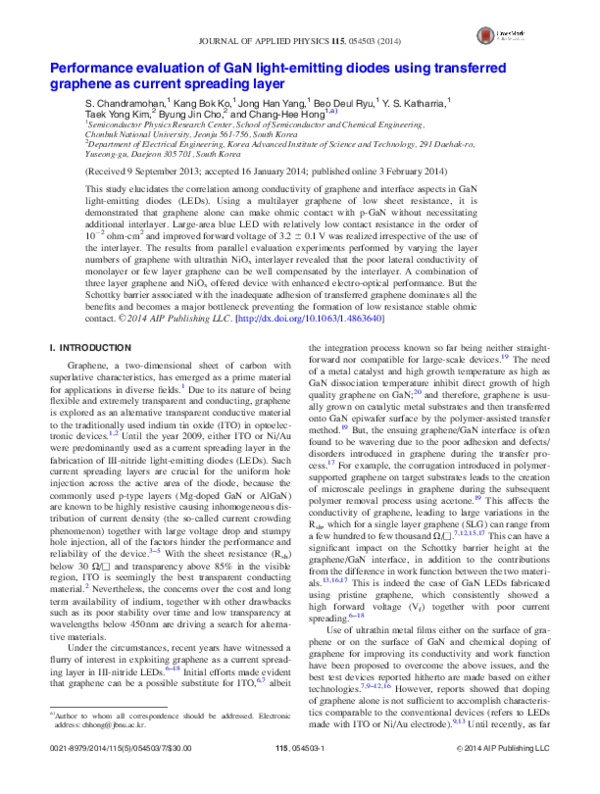 (PDF) Thin Ni film on graphene current spreading layer for GaN-based blue and ultra-violet light ...