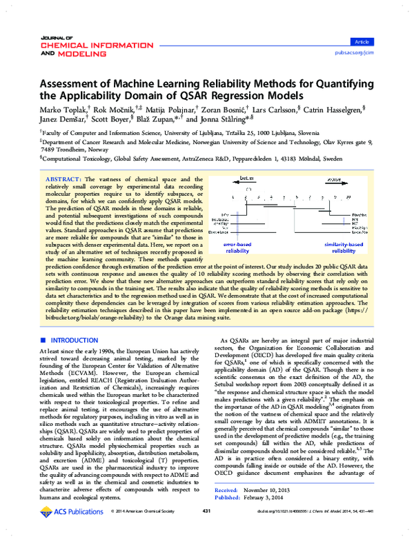 Pdf Assessment Of Machine Learning Reliability Methods For Quantifying The Applicability