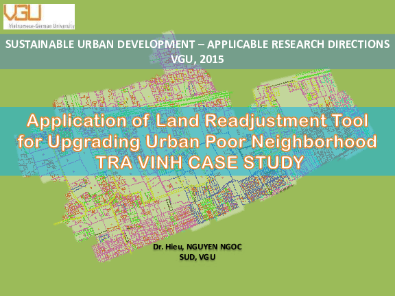 (PDF) Application of Land Readjustment Tool for Upgrading Urban Poor ...