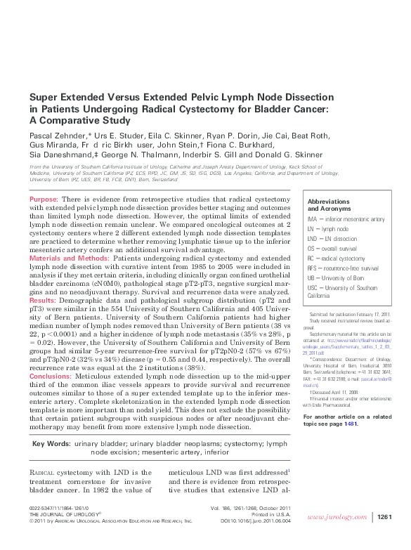 (PDF) Super Extended Versus Extended Pelvic Lymph Node Dissection in ...