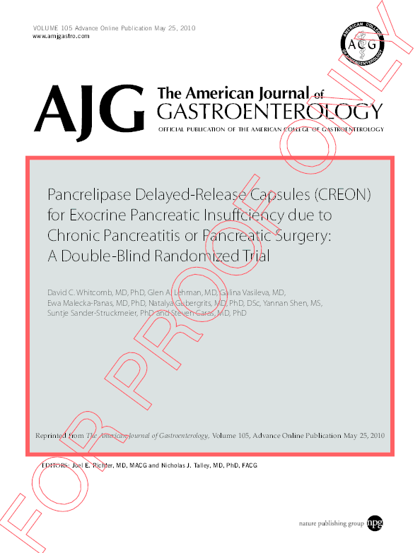 (PDF) Pancrelipase Delayed-Release Capsules (CREON) for Exocrine Pancreatic Insufficiency due to ...