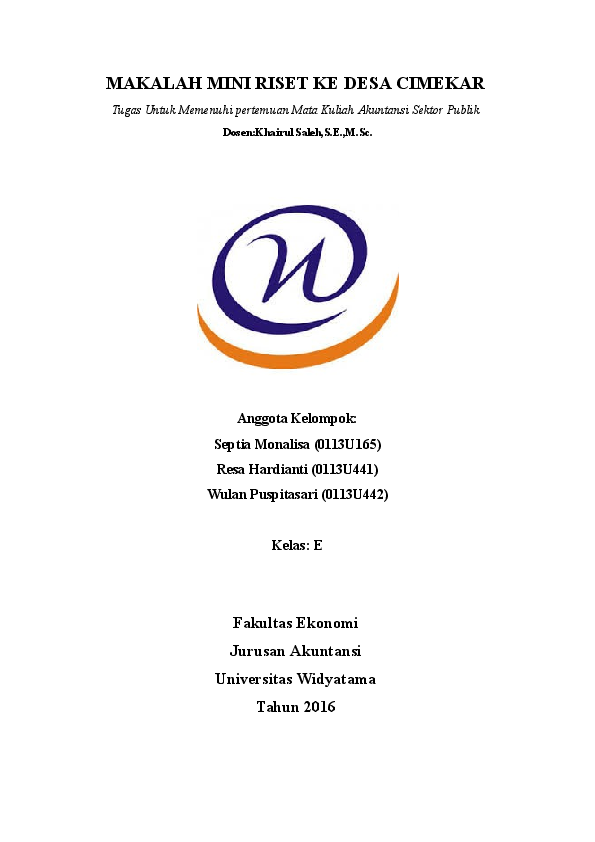 (DOC) MAKALAH MINI RISET KE DESA