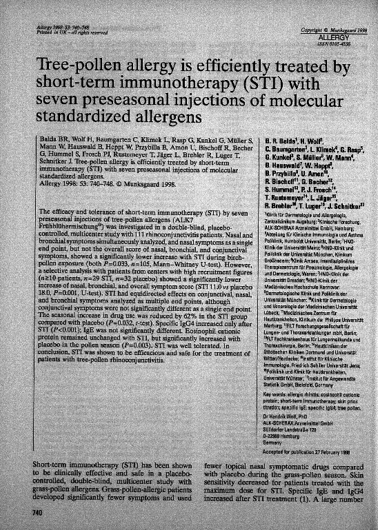 (PDF) Tree-pollen allergy is efficiently treated by short-term ...