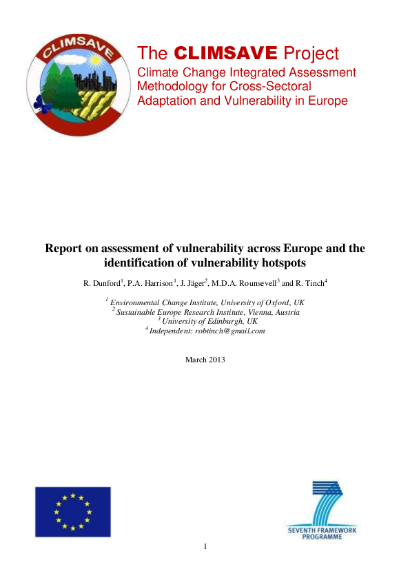 (PDF) The CLIMSAVE Project Climate Change Integrated Assessment ...