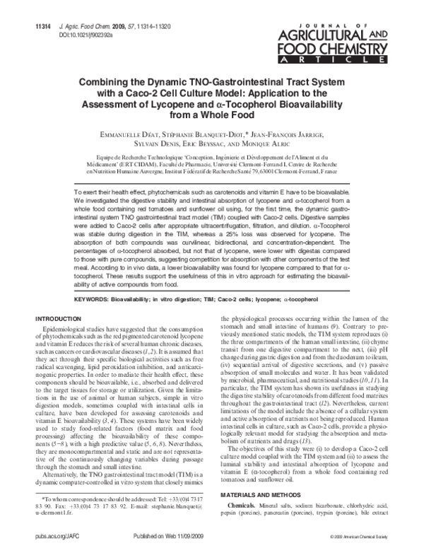(PDF) Combining the Dynamic TNO-Gastrointestinal Tract System with a ...