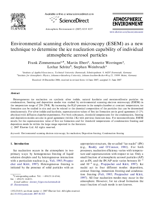 (PDF) Environmental scanning electron microscopy (ESEM) as a new ...