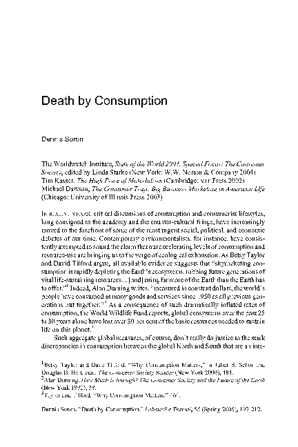 (PDF) Death by Consumption