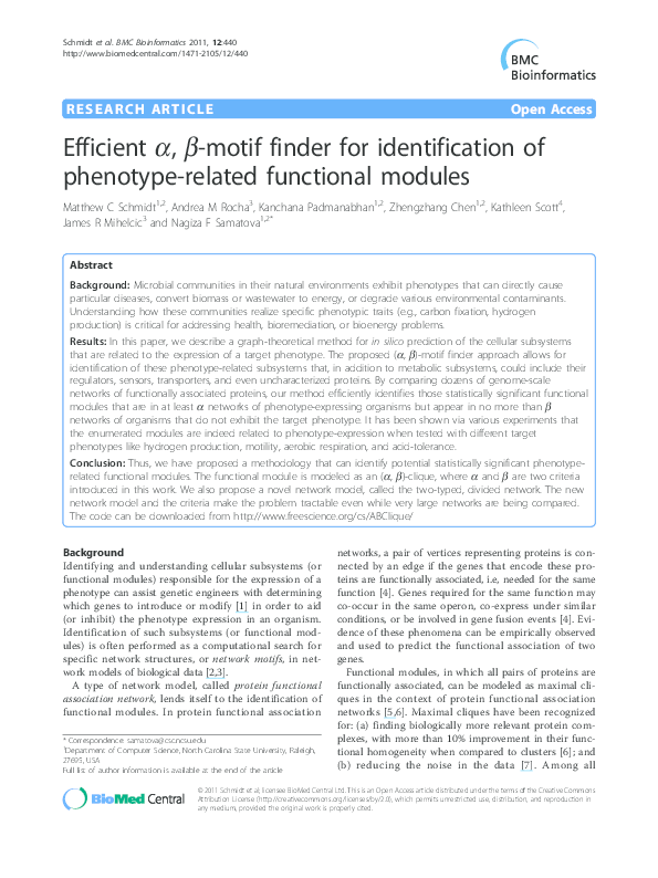 (PDF) Efficient alpha, beta-motif Finder for Identification of ...