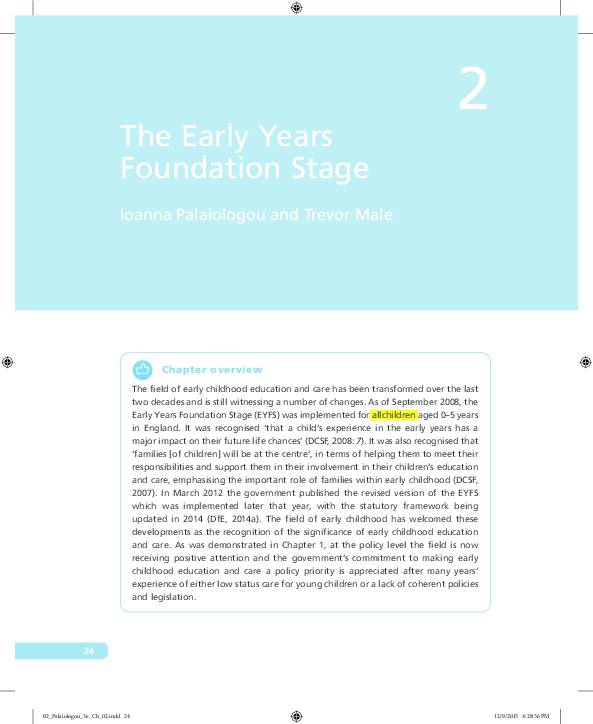(PDF) The Early Years Foundation Stage