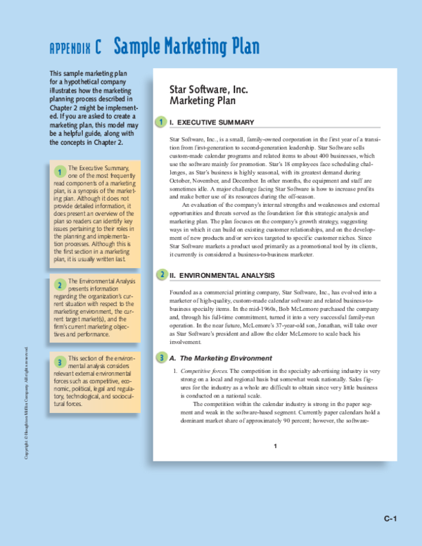 (PDF) Appendix C Sample Marketing Plan