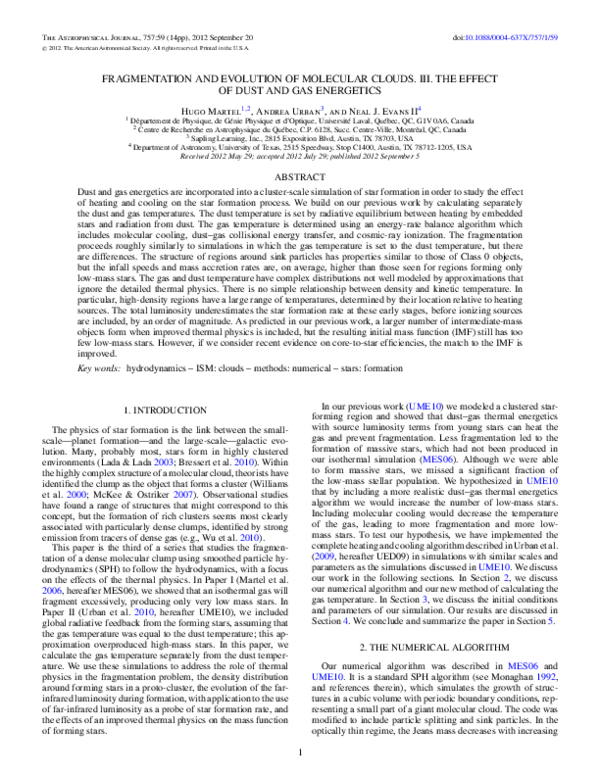 Pdf Fragmentation And Evolution Of Molecular Clouds I Algorithm And