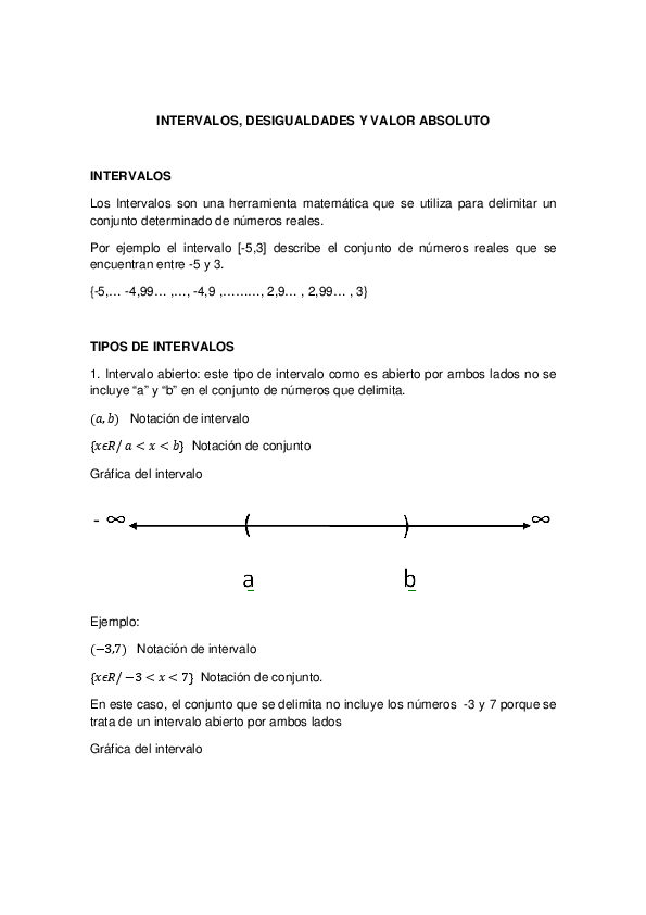 (PDF) INTERVALOS, DESIGUALDADES Y VALOR ABSOLUTO