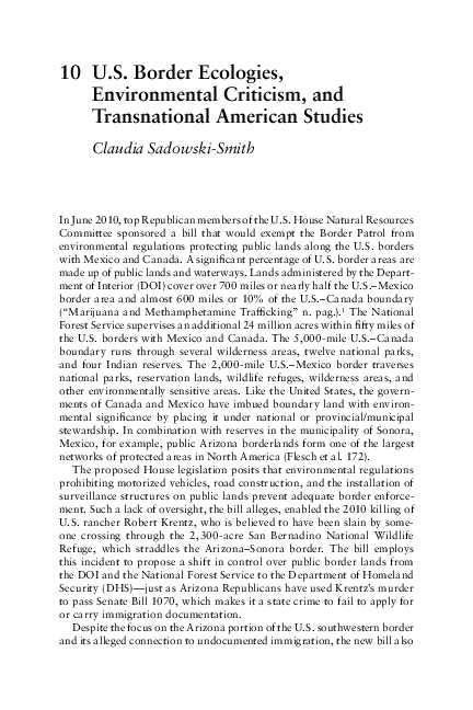 (PDF) “U.S. Border Ecologies, Environmental Criticism, and ...