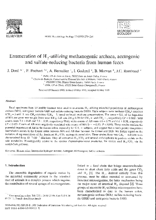 (PDF) Enumeration of H2-utilizing methanogenic archaea, acetogenic and sulfate-reducing bacteria ...