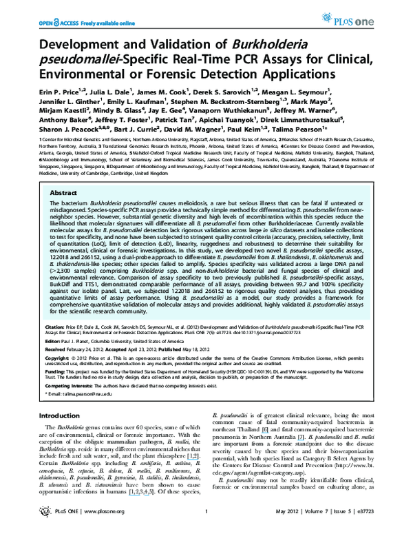 (PDF) Rapid presumptive identification of Burkholderia pseudomallei ...