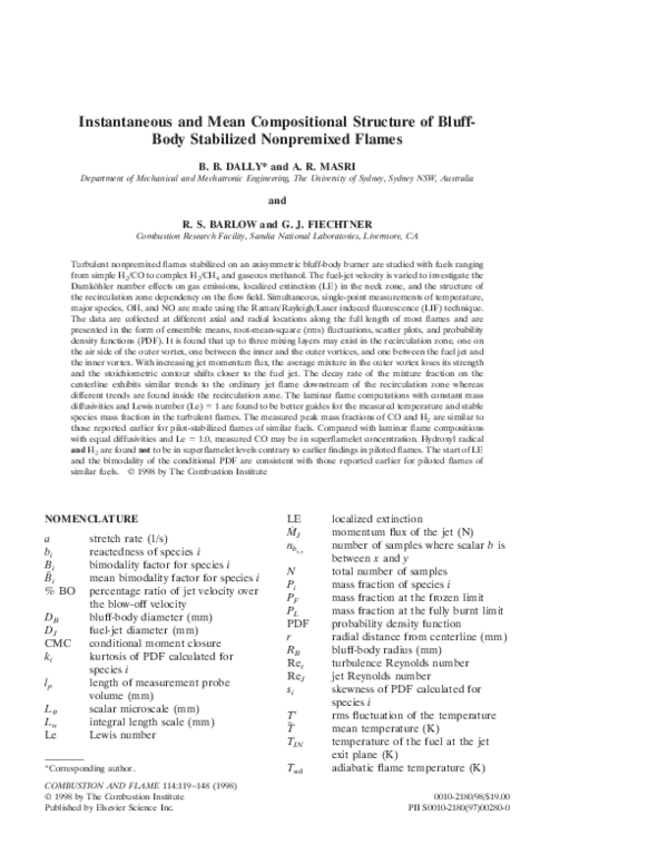 (PDF) Instantaneous and Mean Compositional Structure of Bluff-Body ...