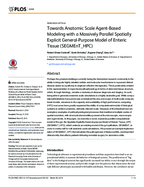 Pdf Towards Anatomic Scale Agent Based Modeling With A Massively