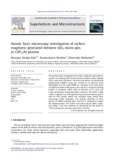 (PDF) Atomic force microscopy investigation of surface roughness ...