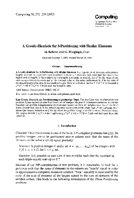 (PDF) A Greedy-heuristic for 3-partitioning with similar elements
