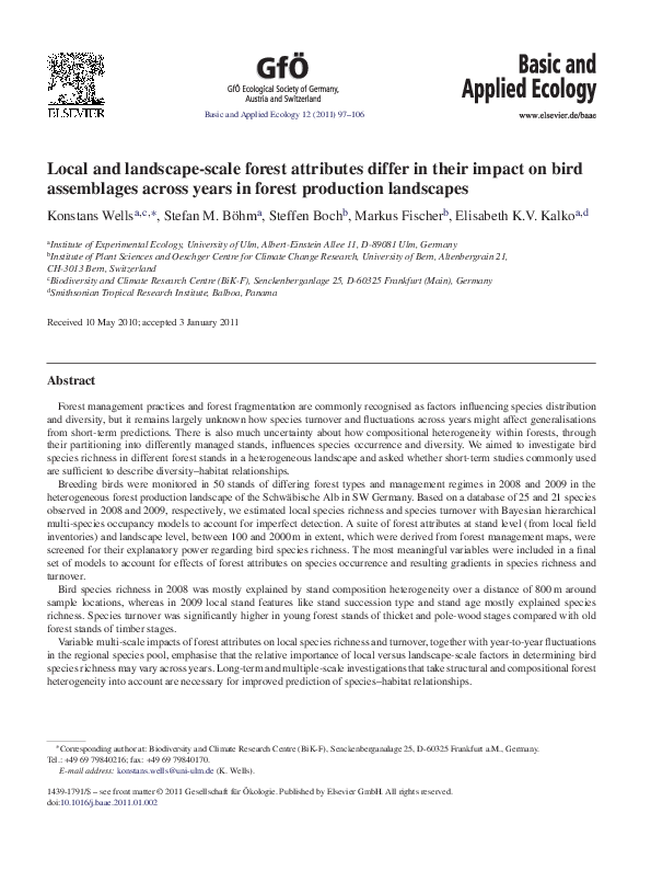 Pdf Local And Landscape Scale Forest Attributes Differ In Their