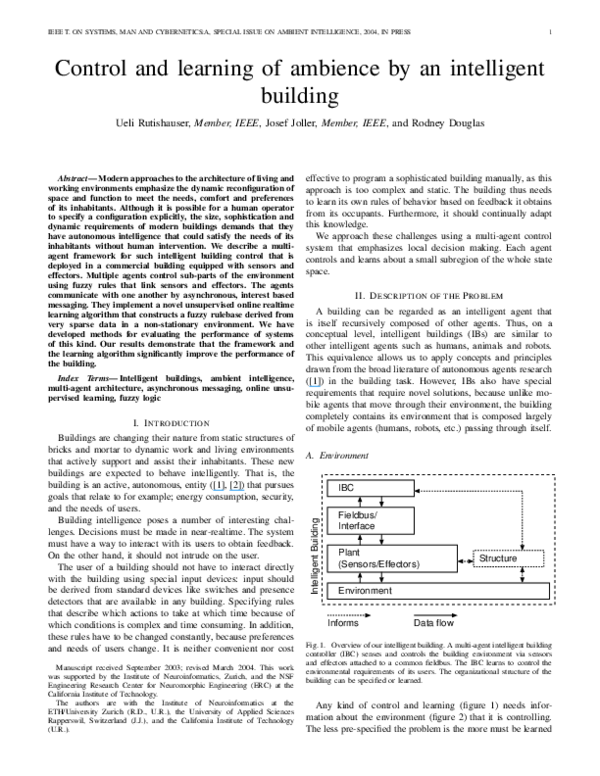 (PDF) Control and Learning of Ambience by an Intelligent Building